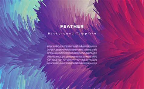 Colorful Abstract Feather Background Template Copy Space For Poster Landing Page Banner Or