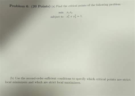 solved problem 6 20 points a find the critical points