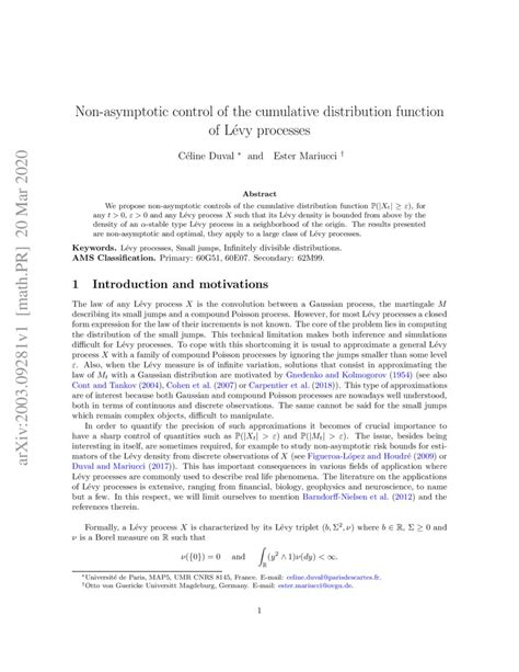 Non Asymptotic Control Of The Cumulative Distribution Function Of Lévy Processes Deepai