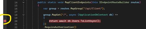 c minimal apis in blazor with requireauthorization using