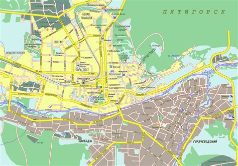 Пятигорск на карте мира / Подробные карты Пятигорска / Карта отелей