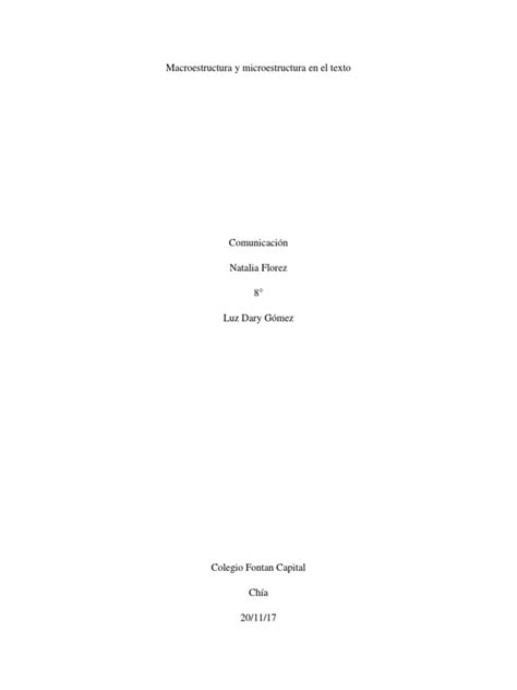 Macroestructura Y Microestructura En El Texto Pdf