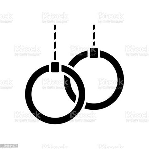 곡예 반지 검은 아이콘 개념 그림 벡터 플랫 기호 문자 표시 Championship에 대한 스톡 벡터 아트 및 기타 이미지