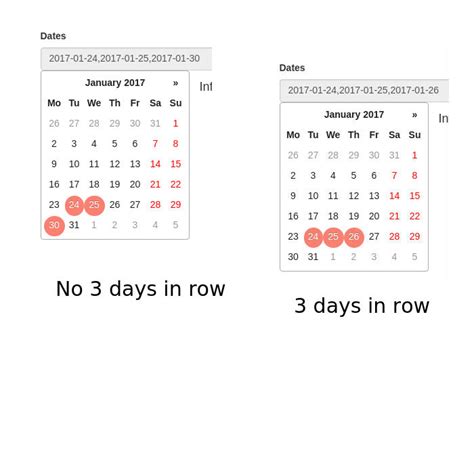 Javascript How Can Validate 3 Dates In Row From Datepicker Stack