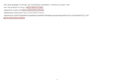 Cross Referencing Reference Specific Sentence As Claim TeX LaTeX Stack Exchange