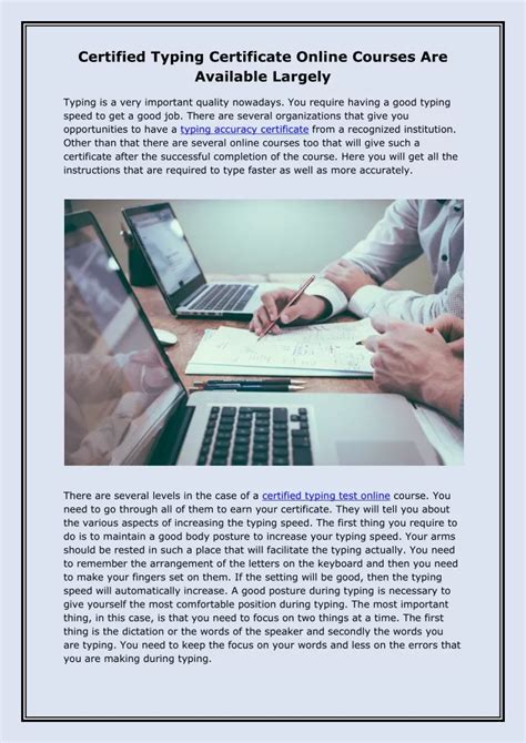 PPT Certified Typing Certificate Online Courses Are Available Largely PowerPoint Presentation