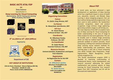 The Cse Department Is Hosting Kiet Group Of Institutions