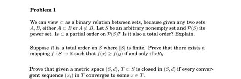 Solved We Can View ⊂ As A Binary Relation Between Sets