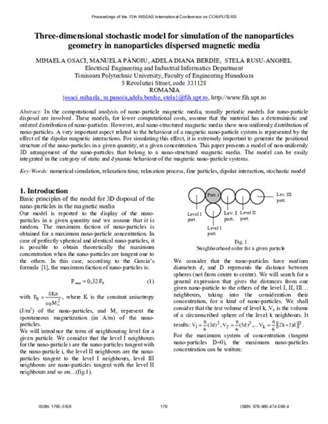 Pdf Three Dimensional Stochastic Model For Simulation Of The Nanoparticles Geometry In