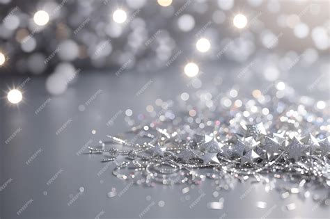 Premium Photo | Blur Shiny silver glitter festive background