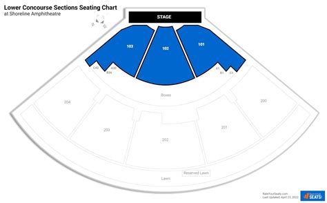 Shoreline Amphitheatre Ca Lower Concourse Sections