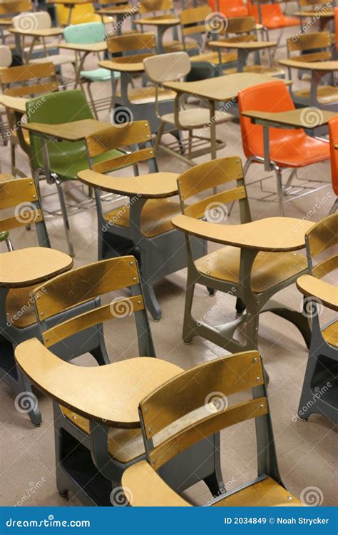 School Classroom Desks Stock Image Image Of Colored Elementary 2034849
