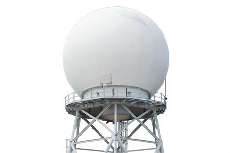 Radar Dome Isolated On White Background Premium Ai Generated Image
