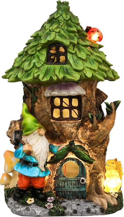 Teresas Collections Gartenfiguren Für Außen Feengarten Haus Mit Gartenzwerge Solar Led