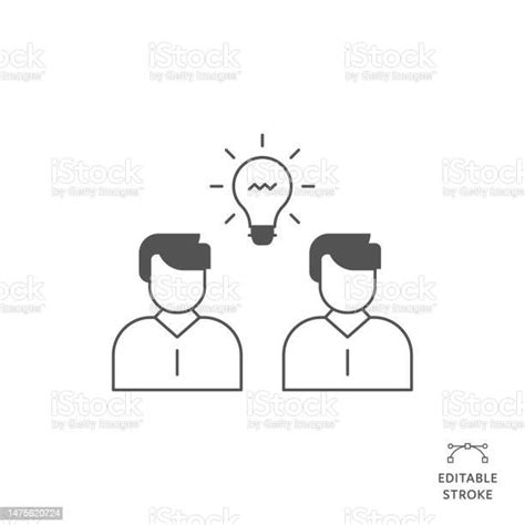 편집 가능한 획이 있는 평평한 선 아이콘을 브레인스토밍합니다 아이콘은 웹 디자인 모바일 앱 Ui Ux 및 Gui 디자인에