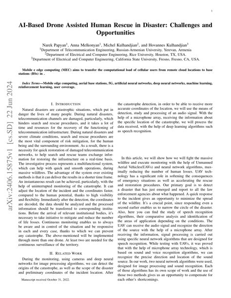 Pdf Ai Based Drone Assisted Human Rescue In Disaster Environments Challenges And Opportunities