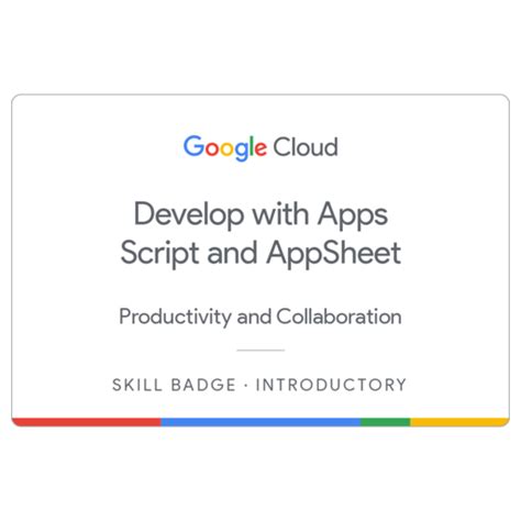 Develop With Apps Script And Appsheet Skill Badge Credly
