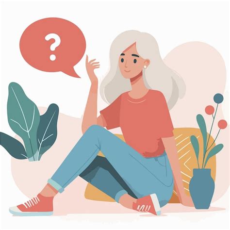 Premium Vector Vector Woman Asking Solution