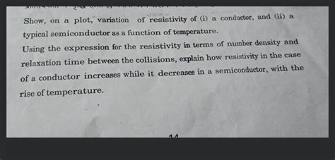 Show On A Plot Variation Of Resistivity Of I A Conductor And Ii A