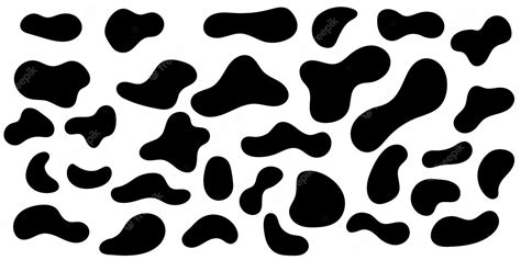 premium vector organic black blobs irregular shape abstract liquid