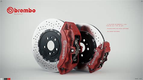 Artstation Brembo Brake Disc And Calipers 3d Model And Textures Resources