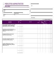 Editable Medication Administration Record Docx MEDICATION ADMINISTRATION RECORD Date Patient