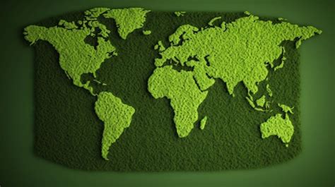 World Map Made With Grass Premium Ai Generated Image