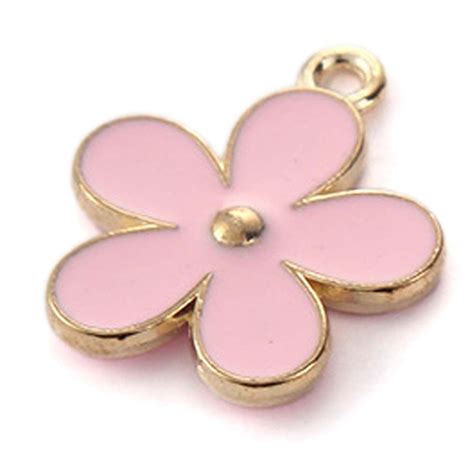 Flamingo Flower Keychain Pink Flamingo And Flower Enamel Etsy