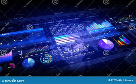 Market Data And Infographics Animation Digital Data Graph Processing Investment And Business