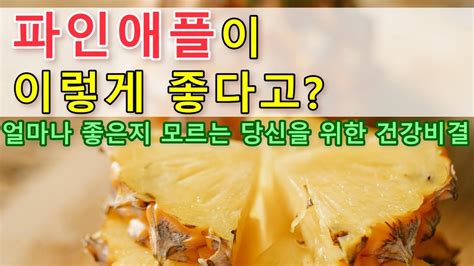 파인애플의 효능 면역력부터 소화까지 파인애플로 챙기는 건강 비결 Youtube