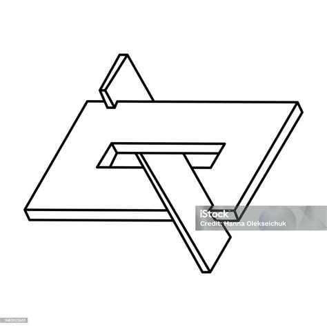 기하학적 도형 불가능한 모양 웹 디자인 요소입니다 Optical Illusion 개체입니다 라인 디자인 Op 아트 신성한 기하학 마우리츠 코르넬리스 에셔에 대한 스톡 벡터