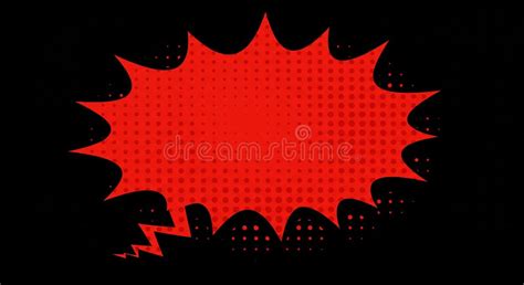Red Comic Style Speech Bubble With A Spiky Outline Set Against A Black