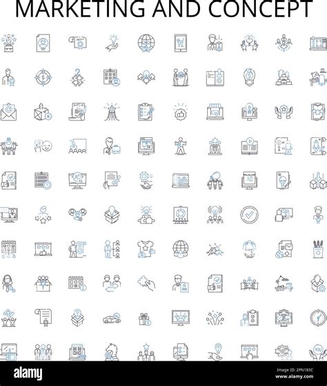 Marketing And Concept Outline Icons Collection Marketing Concept Strategy Planning