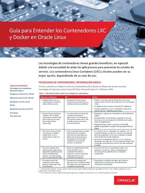 guía para entender los contenedores lxc y docker en oracle linux pdf