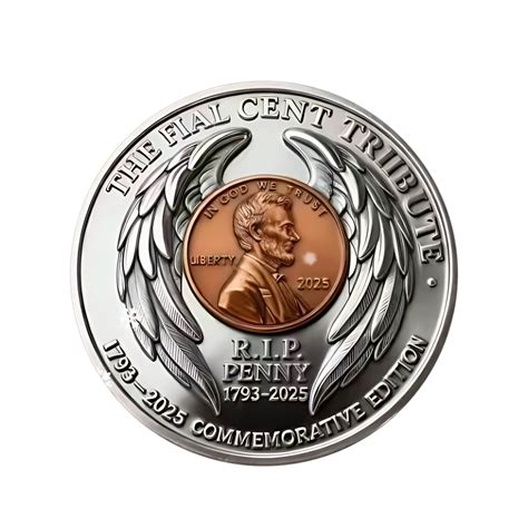 Final Cent Tribute Coin Collection Ornament Commemorative 2025 Penny