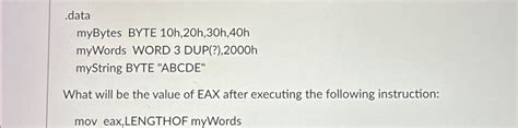 Solved Datamybytes Byte 10h20h30h40hmywords Word 3