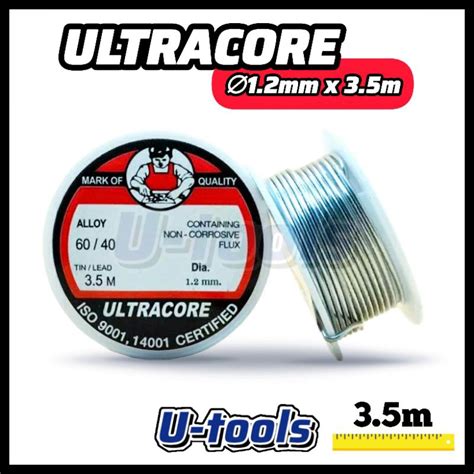 Ultracore ตะกั่วบัดกรี 6040 แบบขด ขนาดลวด ∅12mm ความยาว 35m มาตรฐาน Iso 900114001 Shopee