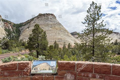 Informative Sign Explains Rock Formations Checkerboard Editorial Stock
