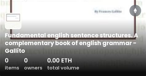 Fundamental English Sentence Structures A Complementary Book Of