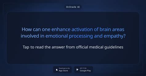 How Can One Enhance Activation Of Brain Areas Involved In Emotional Processing And Empathy