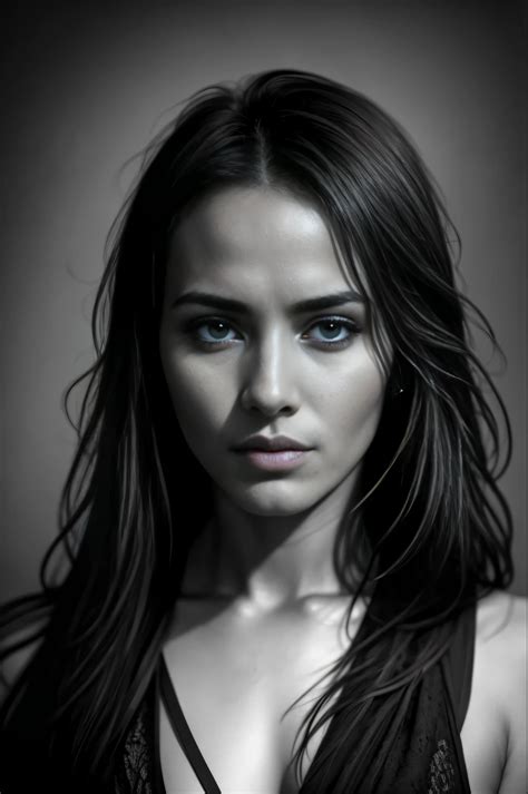 A Close Up Of A Woman With Long Hair And A Black Top Seaart Ai