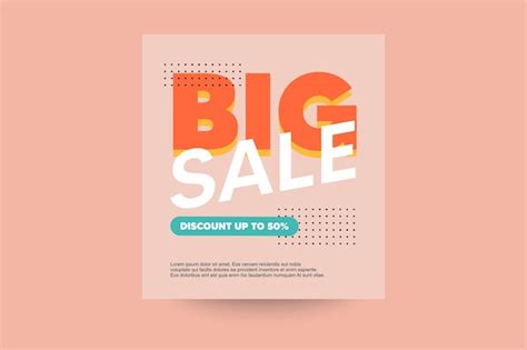 소셜 미디어를 위한 판촉 요소 디자인 템플릿 프리미엄 벡터