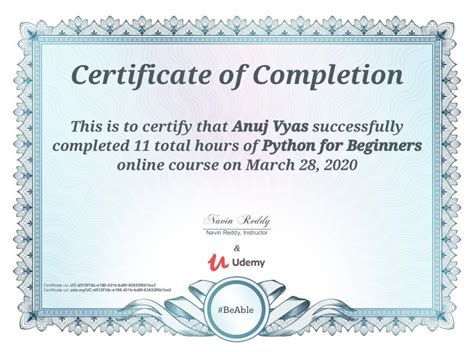Anuj Vyas On Linkedin Pythonprogramming Udemy Certification