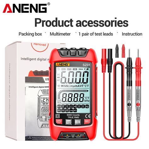 Aneng Sz01 6000 Counts Auto Range True Rms Digital Multimeter High