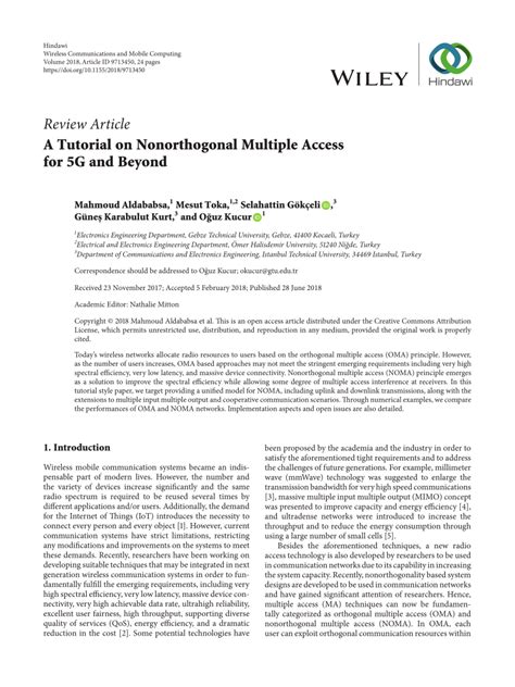 pdf a tutorial on nonorthogonal multiple access for 5g and beyond