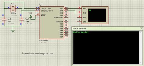 PIC16F84A Software UART Bit Banging Code And Proteus Simulation