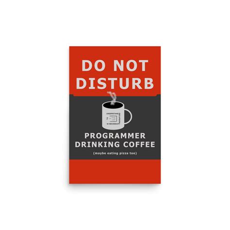 Programmer Drinking Coffee V Red Black Poster