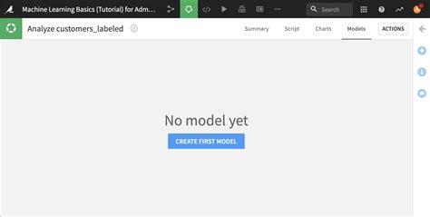 Machine Learning Basics Create First Model Option Not Displayed In The LAB Dataiku