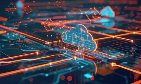 Illustrating Cloud Data Concept With Digital Storage Icons Stock Illustration Illustration Of