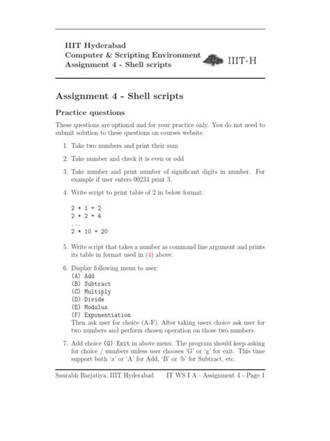 04 Shell Scripts Pdf Fraction Mathematics Parameter Computer